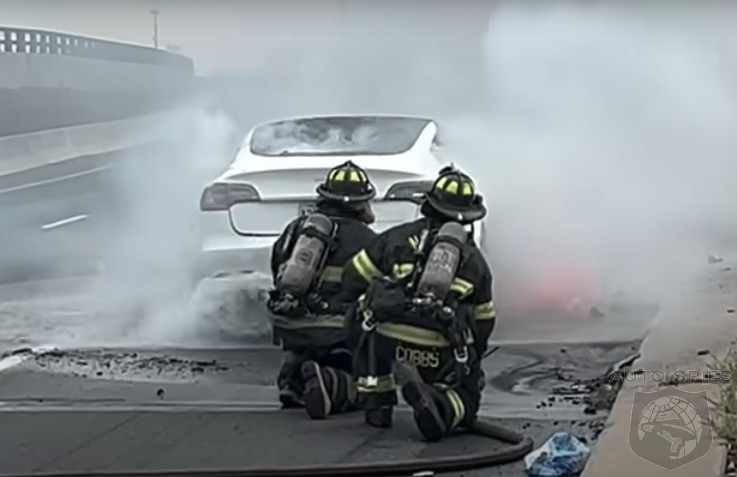 WATCH: Tesla Model 3 Goes Up In Flames After Striking Road Debris ...