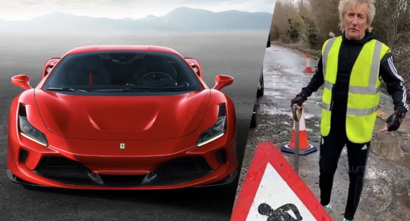 Rock Star Rod Stewart Helps Workmen Fill Potholes So He Can Drive His ...