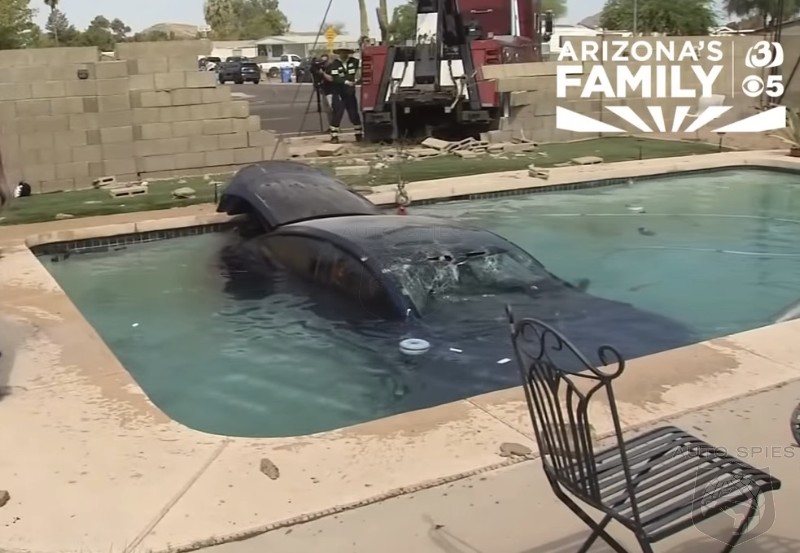 WATCH: Arizona Tesla Beats the Summer Heat By Take A Swim In Pool ...