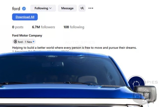 Ford Rewriting History - Deletes Most Of It Instagram Posts - AutoSpies ...