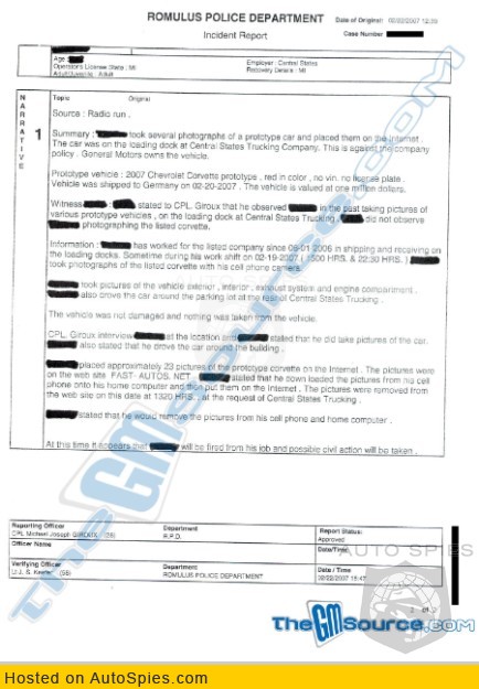 TheGMSource Has Obtained The Police Report Filed In Romulus, Michigan ...